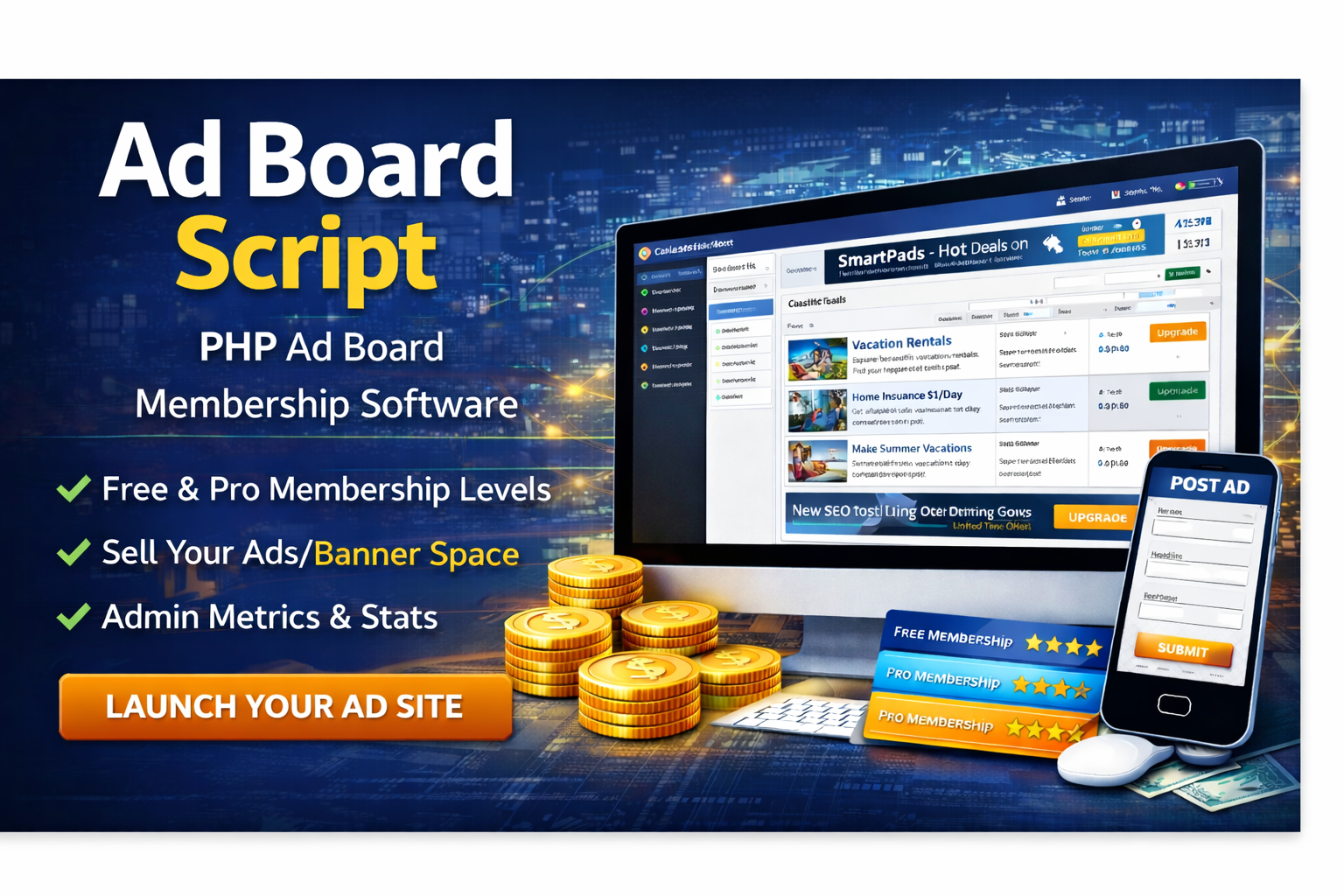 Ad Board Script – PHP Ad Board Membership Software | YourFreeWorld