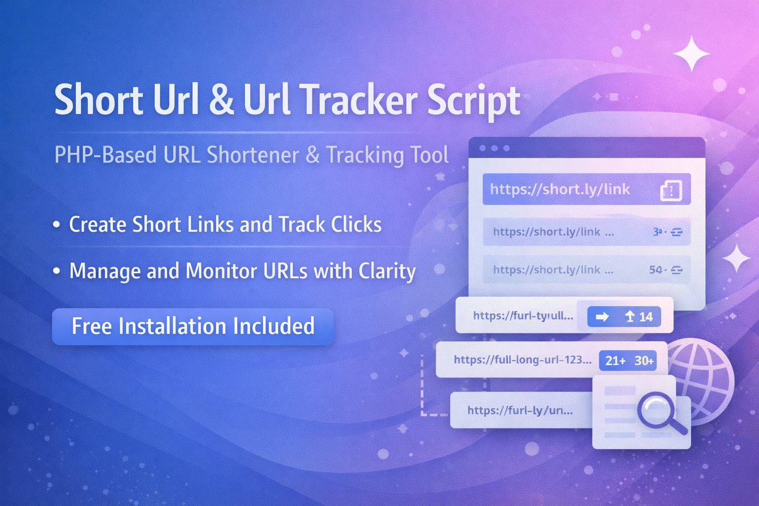 Short URL & URL Tracker Script – Link Shortener Tool